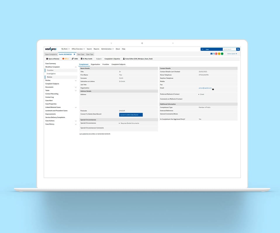 Ombudsman Case Management Software | Workpro Casework