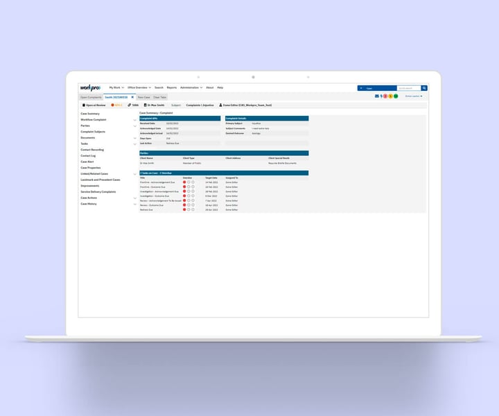 Ombudsman Case Management Software | Workpro Casework